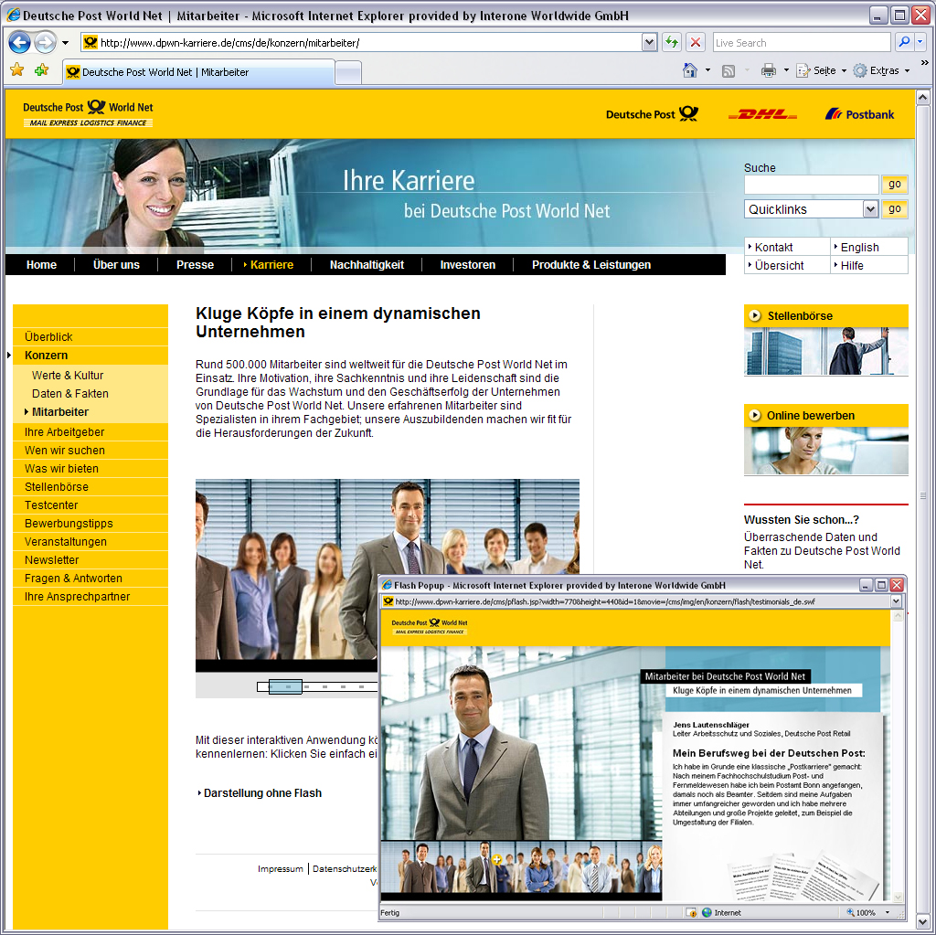 Deutsche Post World Net auf Platz eins im europaweiten Karriere-Website ...