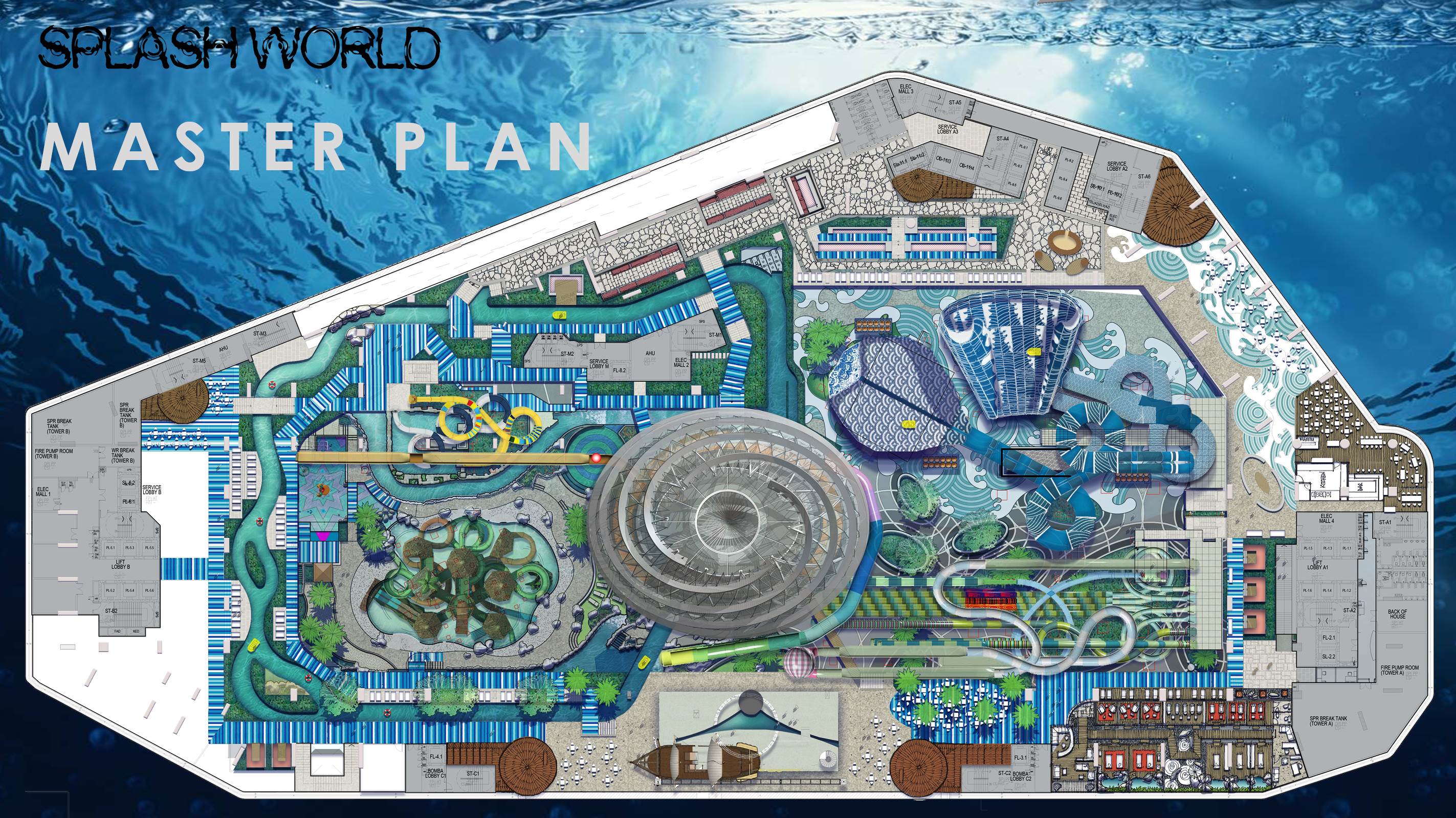 Splash World Rises Above Pulau Melaka, Malaysia, Polin Waterparks ...