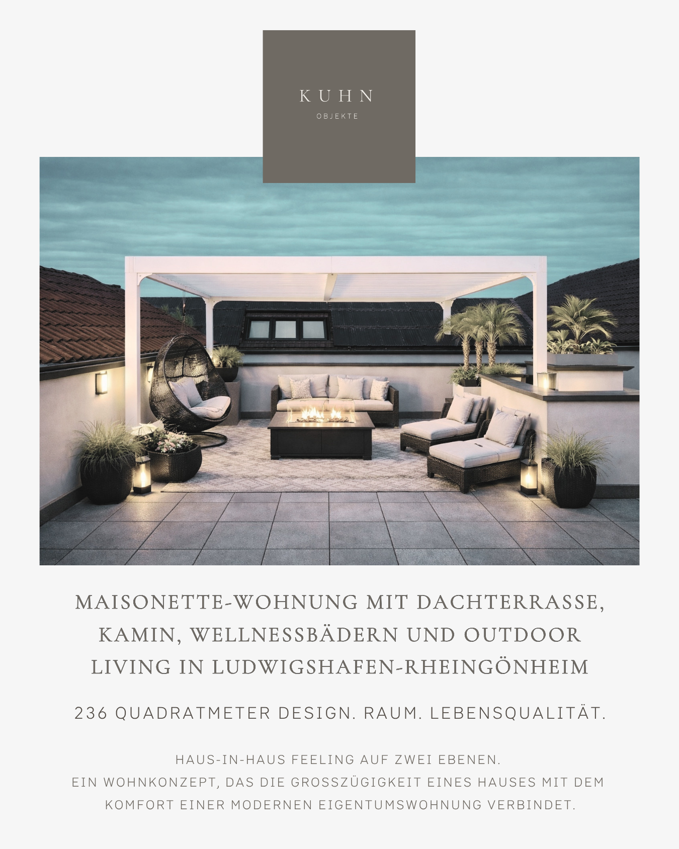 Maisonette-Wohnung mit Dachterrasse, Kamin und Outdoor Living in ...