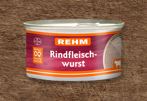Unsere traditionelle Dosenwurst hat einen neuen Anstrich!, Rehm ...