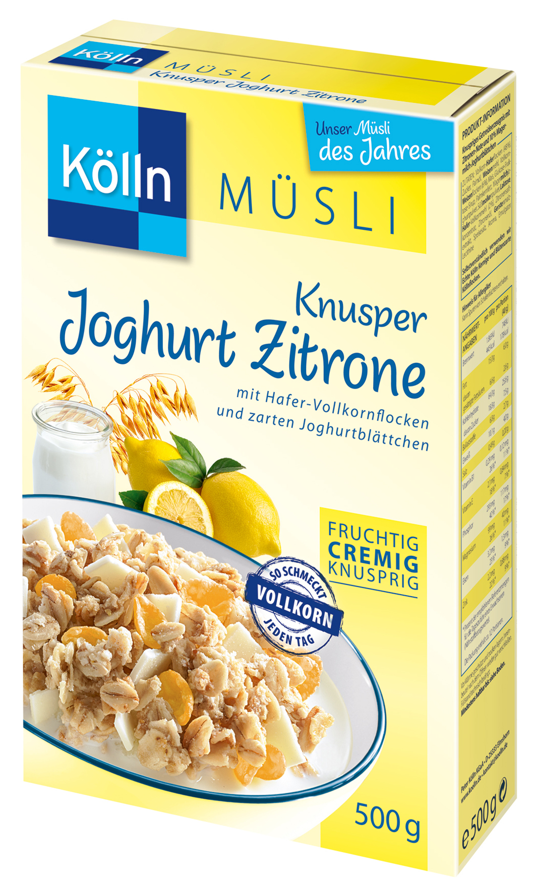 Kölln Müsli Knusper Joghurt Zitrone, Peter Kölln GmbH & Co. KGaA, Story ...