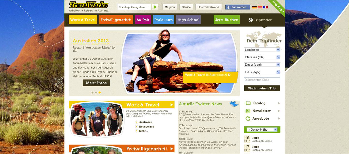 Der neue Internetauftritt von TravelWorks führt Reiselustige ...