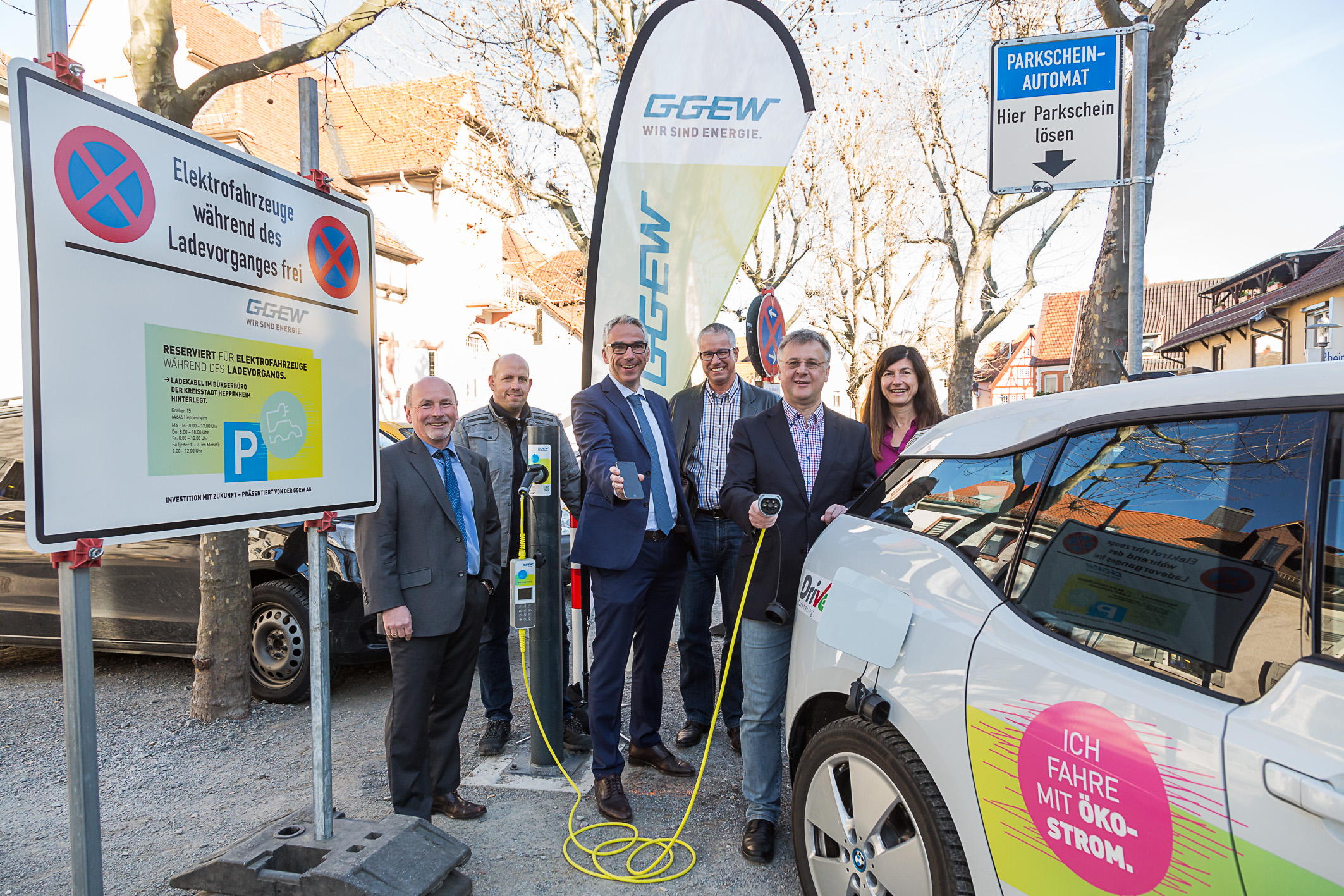 Ladepunkte für E-Autos in Heppenheim eingeweiht, GGEW, Gruppen-Gas- und ...