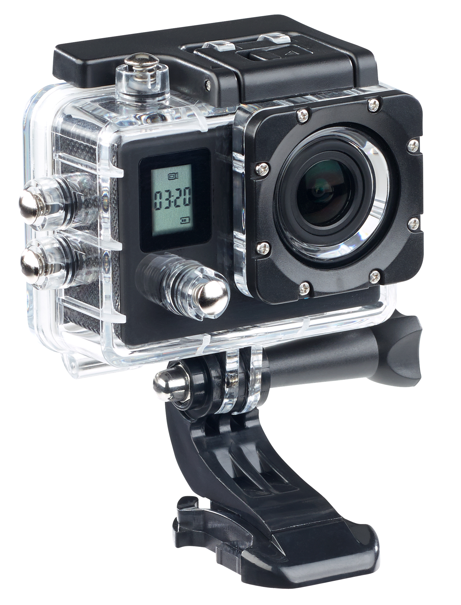 Somikon Einsteiger-4K-Action-Cam mit 2 Displays, Full HD bei 60 B./Sek ...