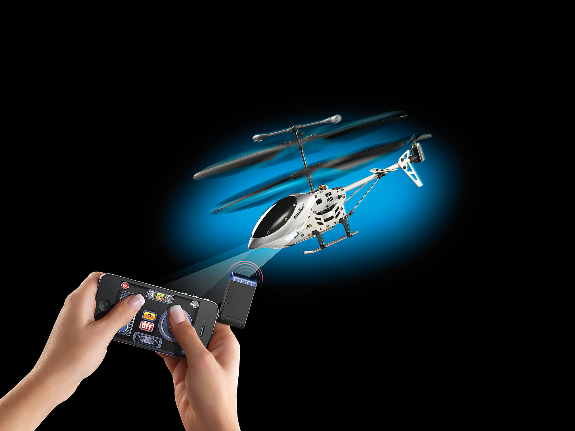Simulus 3-Kanal-Hubschrauber"GH-320.i", Steuerung mit iPhone/iPad/iPod ...