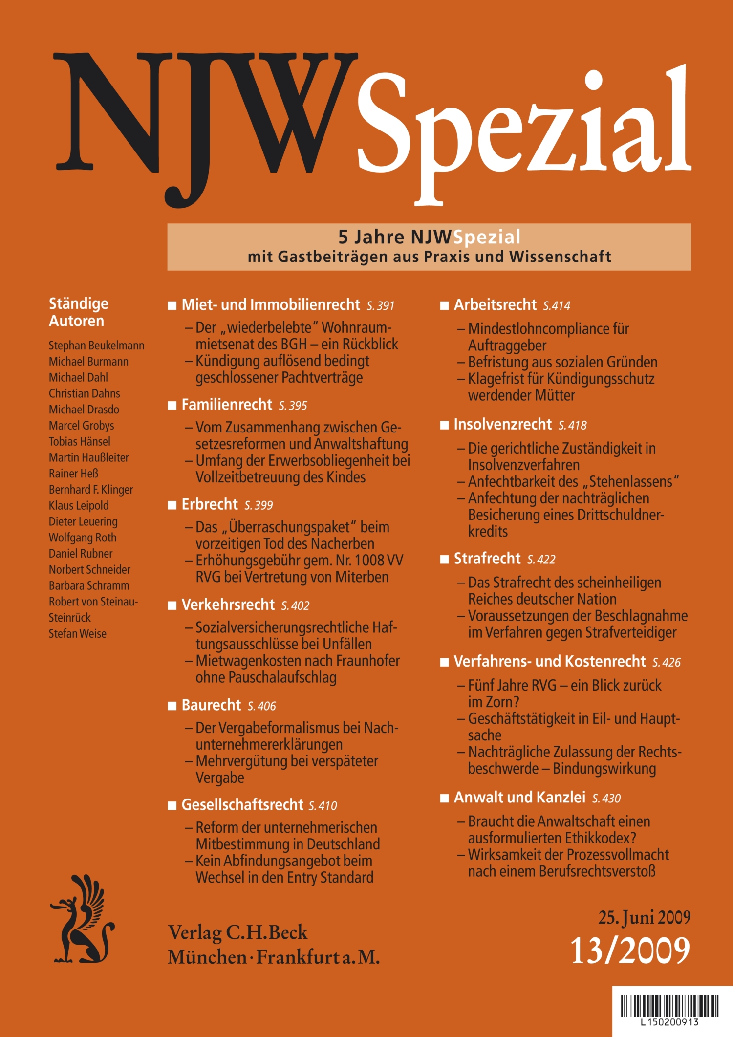 Fünf Jahre NJW-Spezial, Verlag C. H. Beck oHG, Story - lifePR