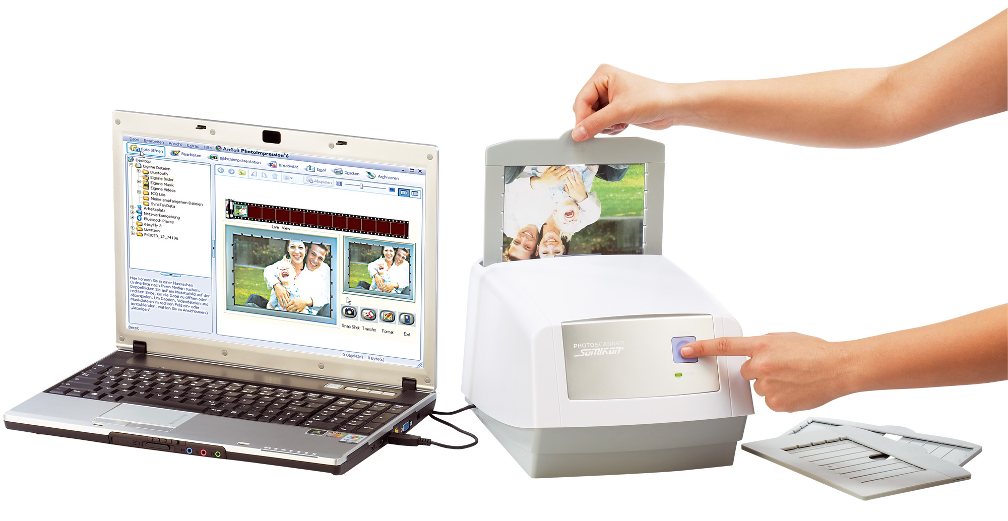 Somikon Professionelle Dia- & Foto-Scanner mit One-Touch-Bedienkomfort ...