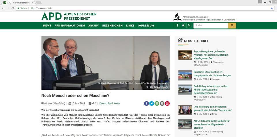 Adventistischer Pressedienst APD Deutschland mit neuer Webseite ...