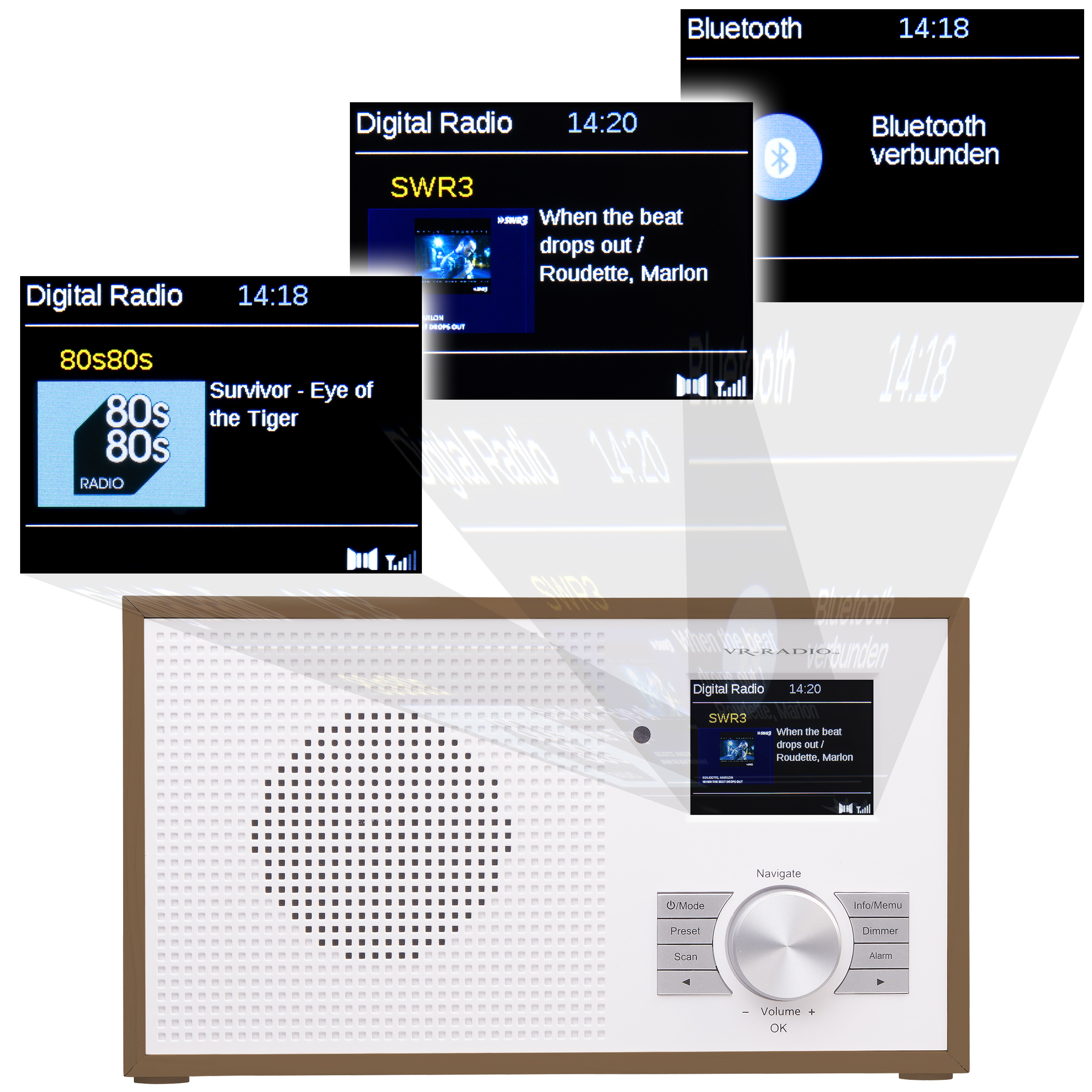 VR-Radio Digitales DAB+-Radio DOR-220, 2,4"/6,1-cm-Farbdisplay ...