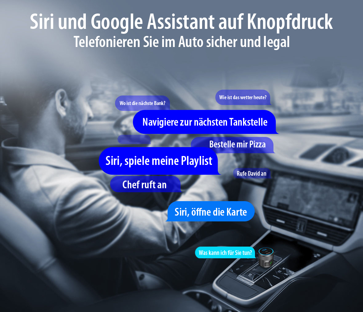 auvisio Kfz-Freisprecher & Bluetooth-FM-Transmitter FM-620.BT, mit 24 W ...