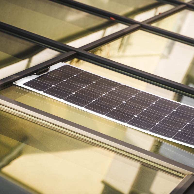 revolt Flexibles monokristallines Solarmodul mit Anschlusskabel, 100 ...