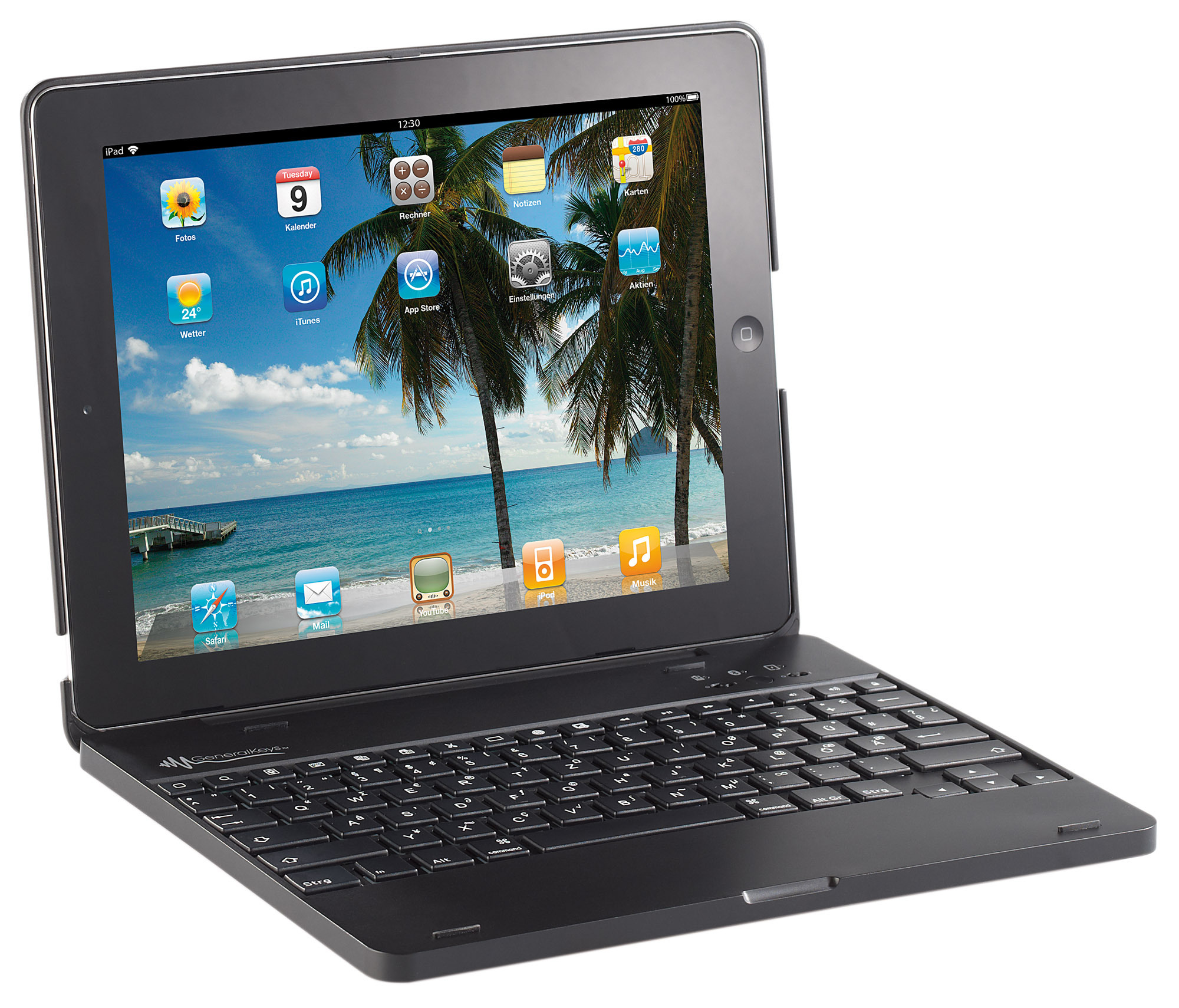 GeneralKeys iPad Netbook-Cases mit 4000 mAh Akku & Bluetooth Tastatur ...