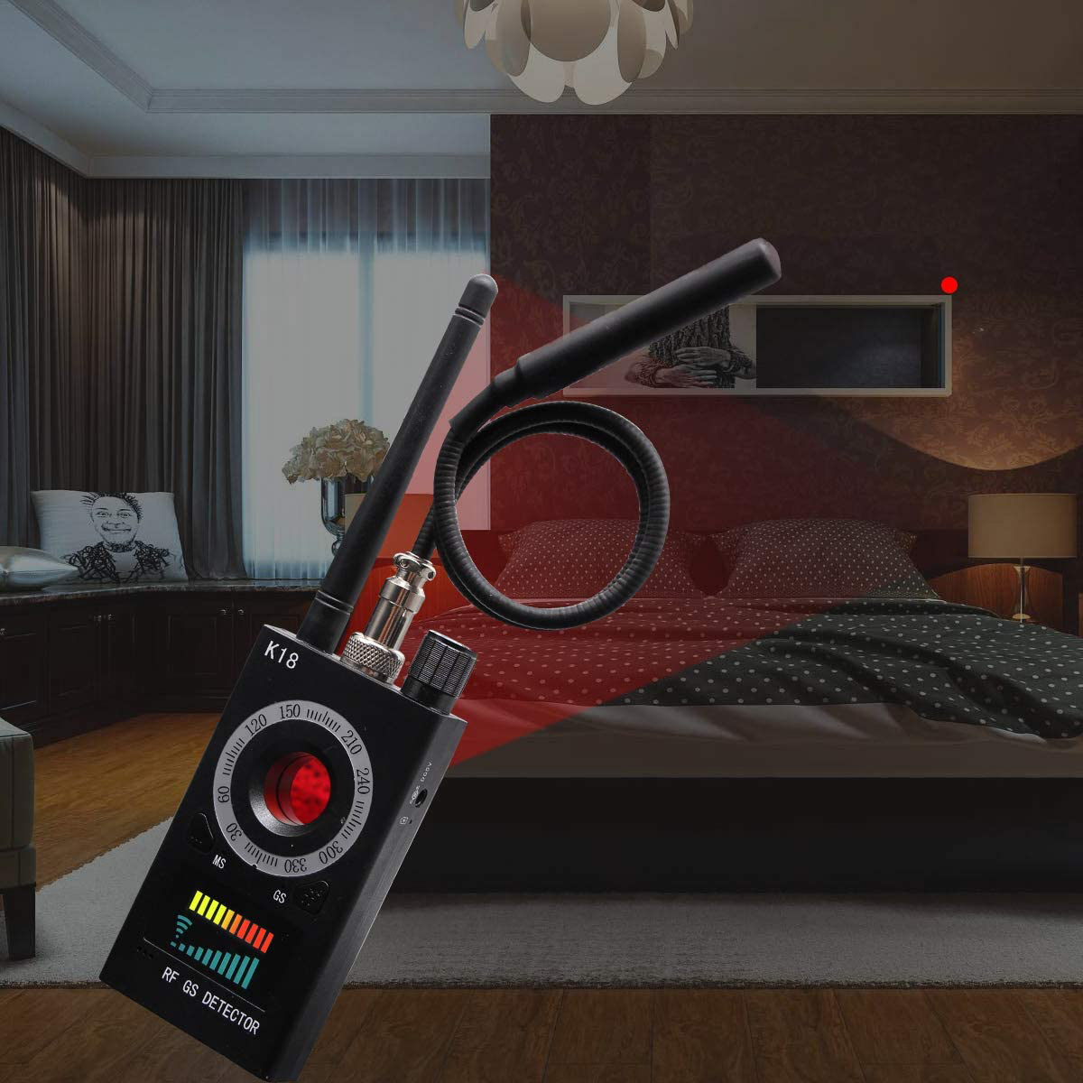 VisorTech Profi-Akku-Spycam- & Wanzendetektor, erkennt 1 MHz-6,5 GHz ...