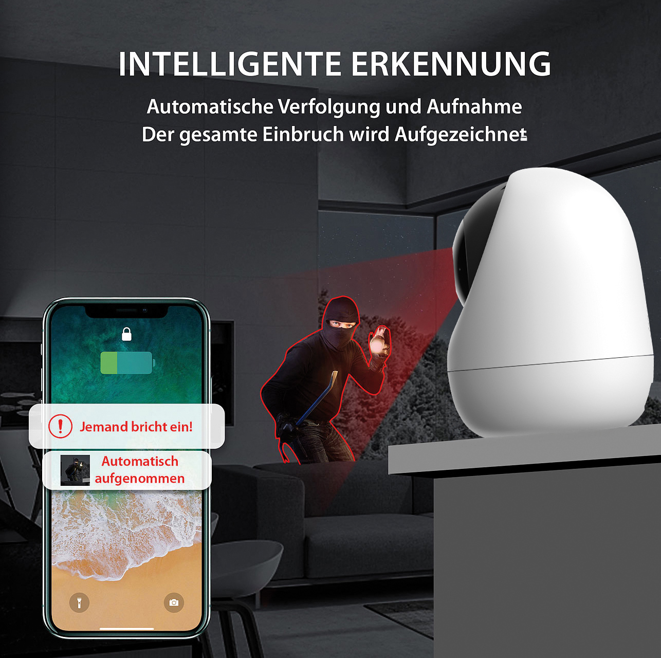 7links WLAN-Pan-Tilt-Kamera IPC-440.echo mit 2K, Privat-Modus, IR ...