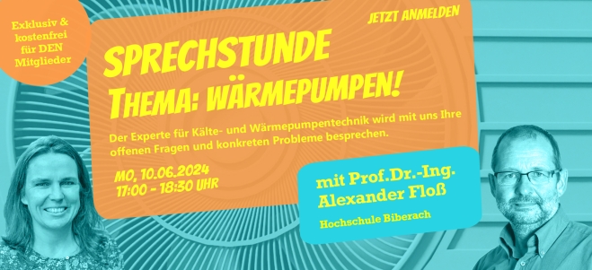 Wärmepumpen-Sprechstunde mit Professor Alexander Floß (Online, 10.06. ...