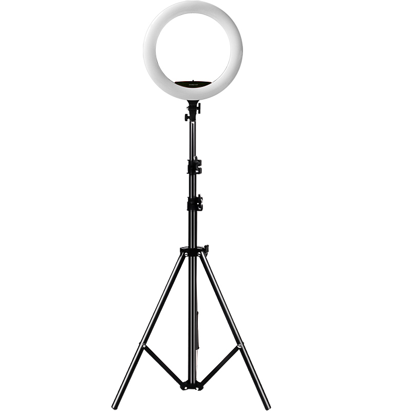 Somikon XL-LED-Ringlicht mit Smartphone-Halter, Ø 46 cm, USB-Port ...