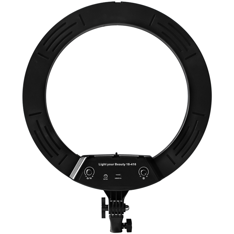 Somikon XL-LED-Ringlicht mit Smartphone-Halter, Ø 46 cm, USB-Port ...