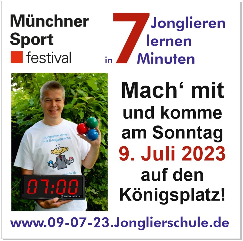 Jonglieren lernen In 7 Minuten für Schüler und Sportler am Sonntag, 9. Juli auf dem Königsplatz ...