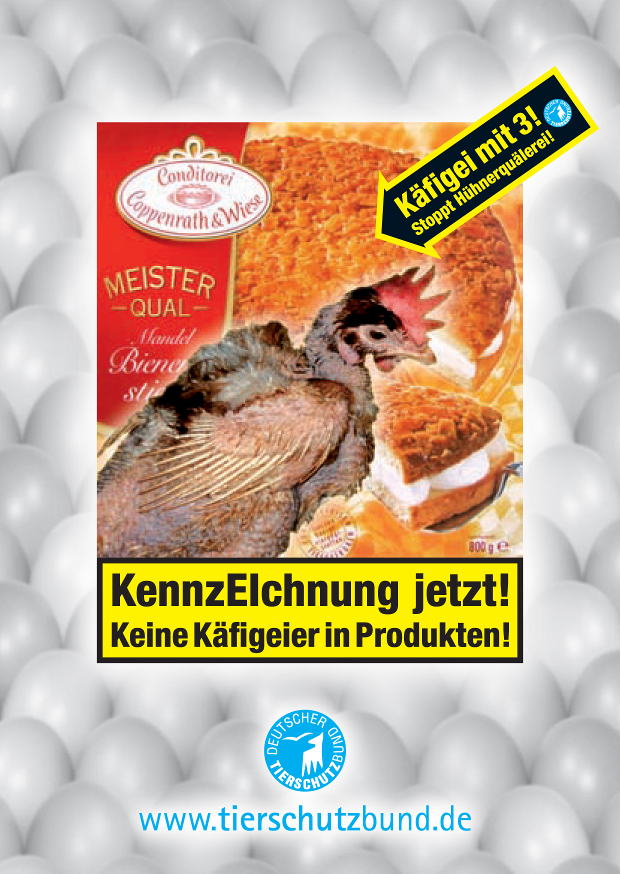 Leitmotto zum Welttierschutztag: Macht Regale frei von Hühnerquälerei ... Leitmotto zum Welttierschutztag: Macht Regale frei von Hühnerquälerei ...