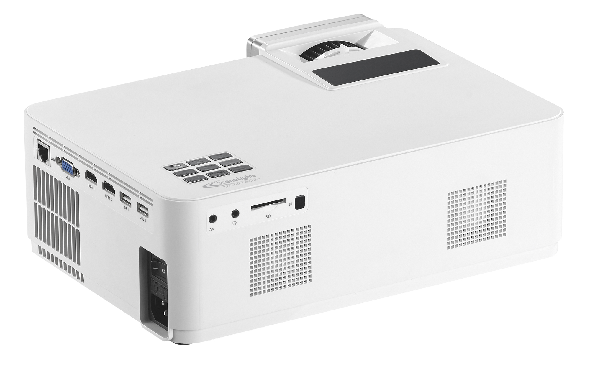 SceneLights LED-LCD-Beamer LB-9400.wifi mit WLAN, Media-Player ...