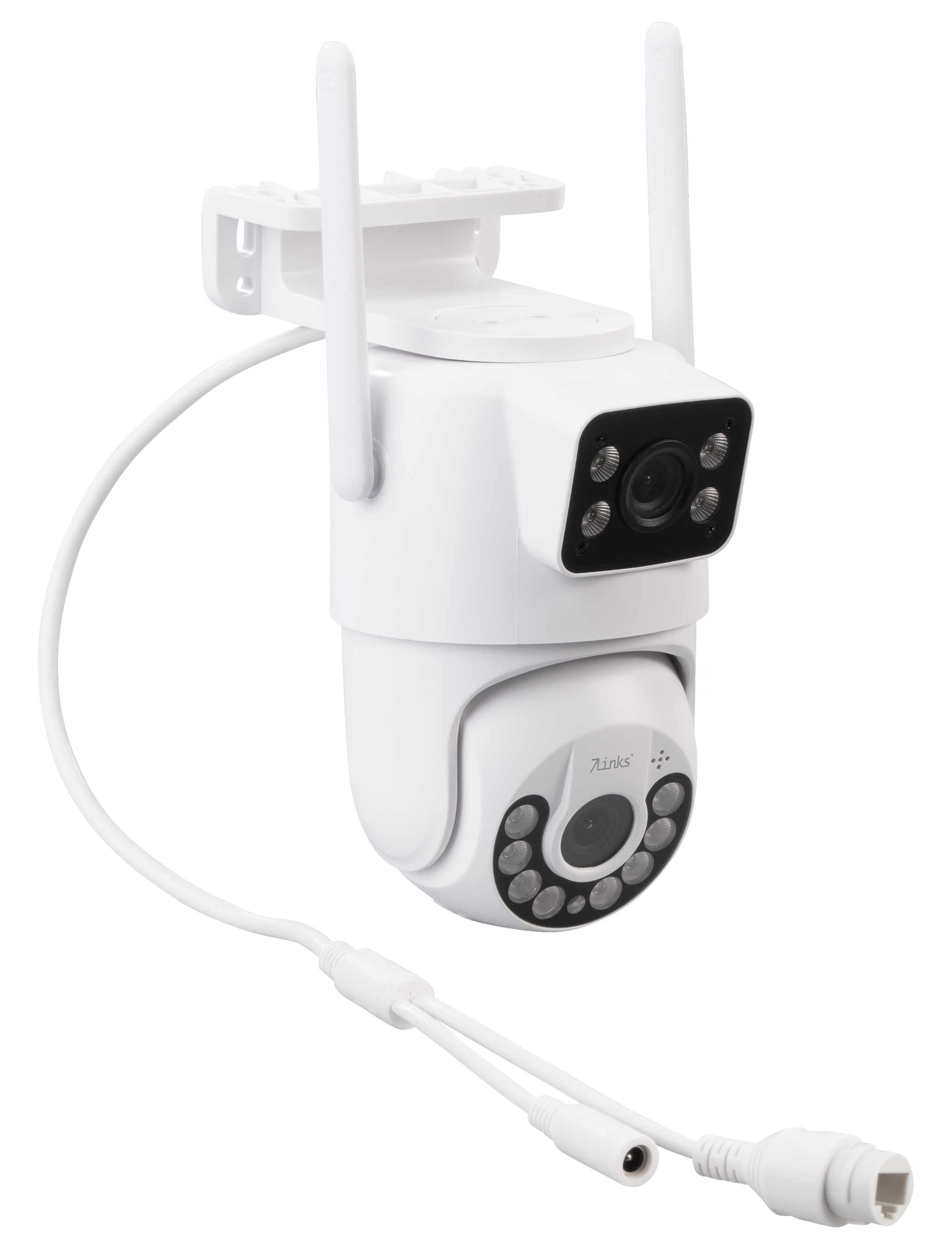 7links Dual-Objektiv-IP-Außen-Kamera IPC-545.duo, 2x 2K, 3MP, Pan-Tilt, 360°, WLAN, IP54, PEARL ...