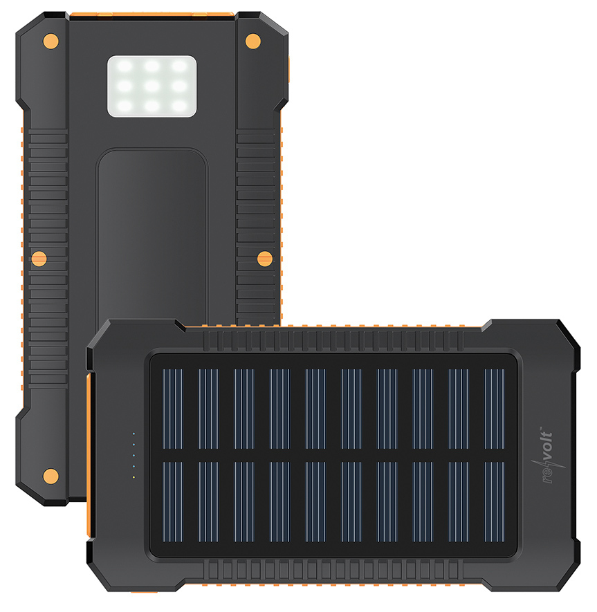 revolt Solar-Powerbank PB-75.solar, 8.000 mAh, 2x USB 2A, Typ-C-Input ...